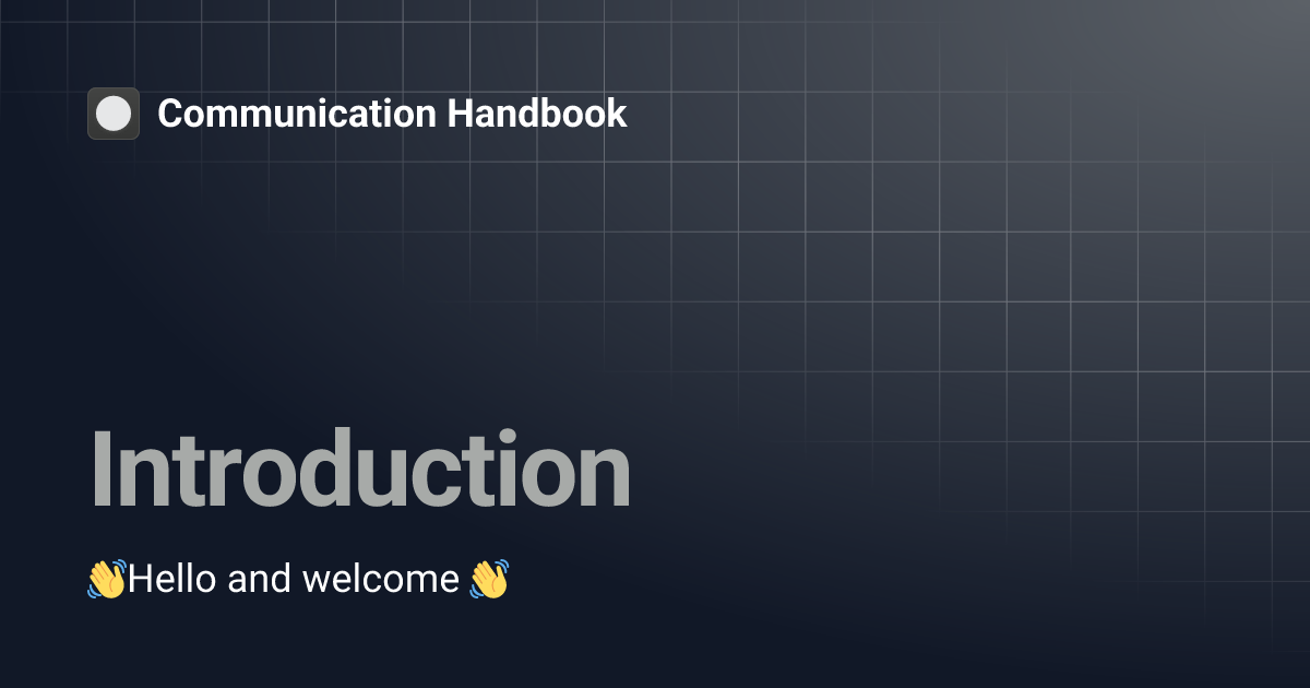 Introduction | Communication Handbook