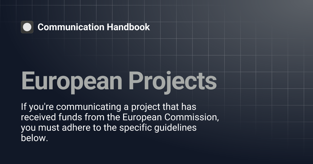 European Projects | Communication Handbook