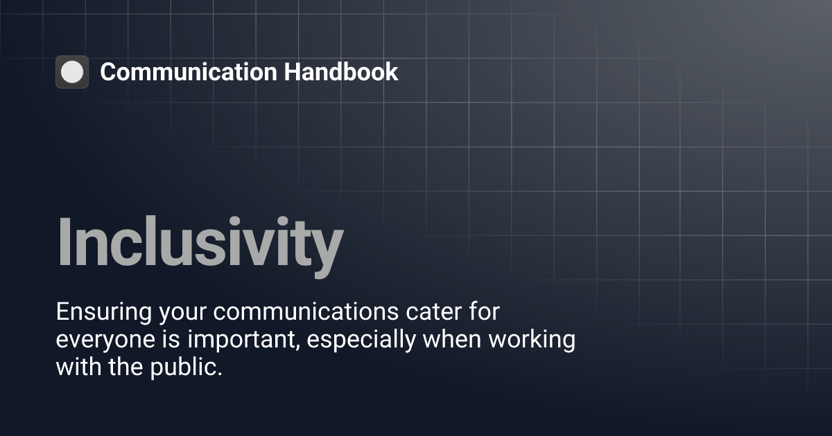 Inclusivity | Communication Handbook